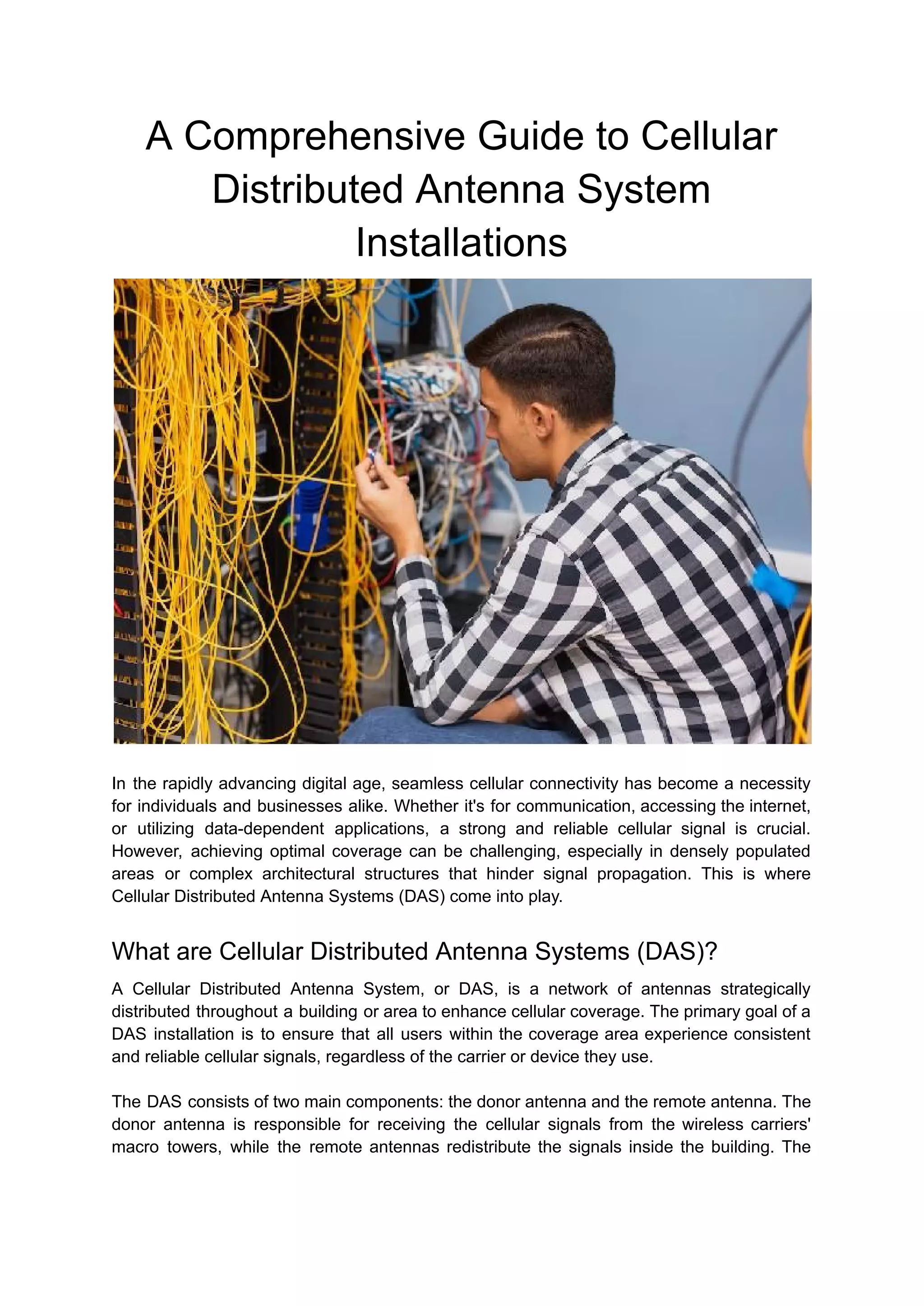 Guide to Cellular Distributed Antenna System Installations.pdf | Computer Networking | Computing