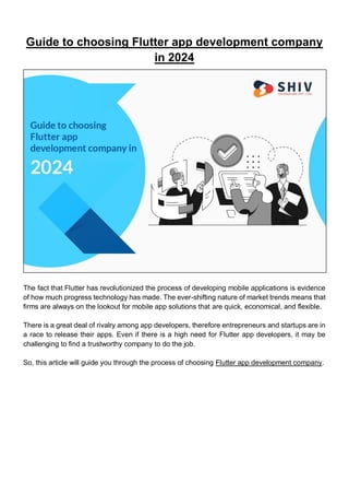A Guide to Choosing the Best Flutter App Development Company in 2024 | PDF
