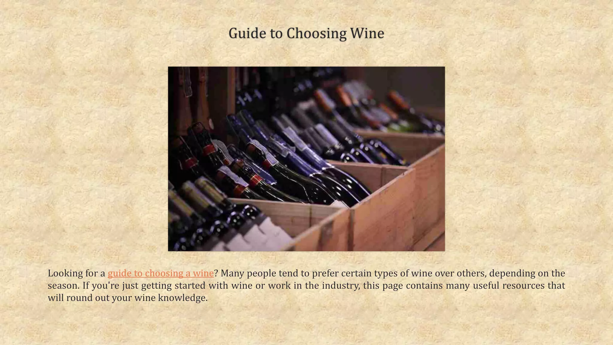 Guide to Choosing Wine | PPTX