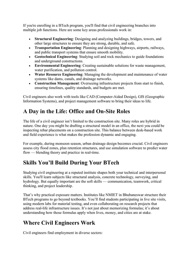 Guide To Civil Engineering In India Pdf Pdf