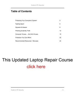 Computer Security Guide to Pc Security | PDF