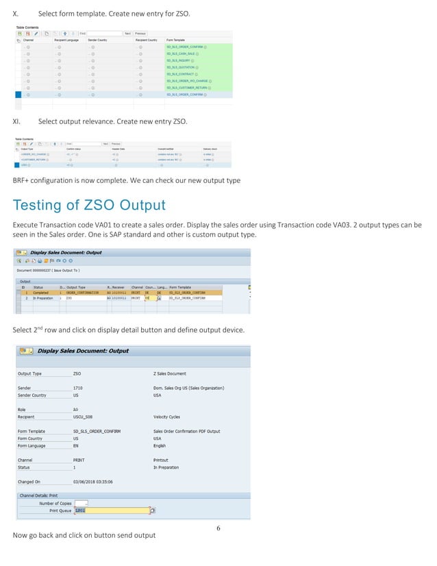 Guide to Configure Custom SD Output Types in S/4HANA Using BRF+ | PDF