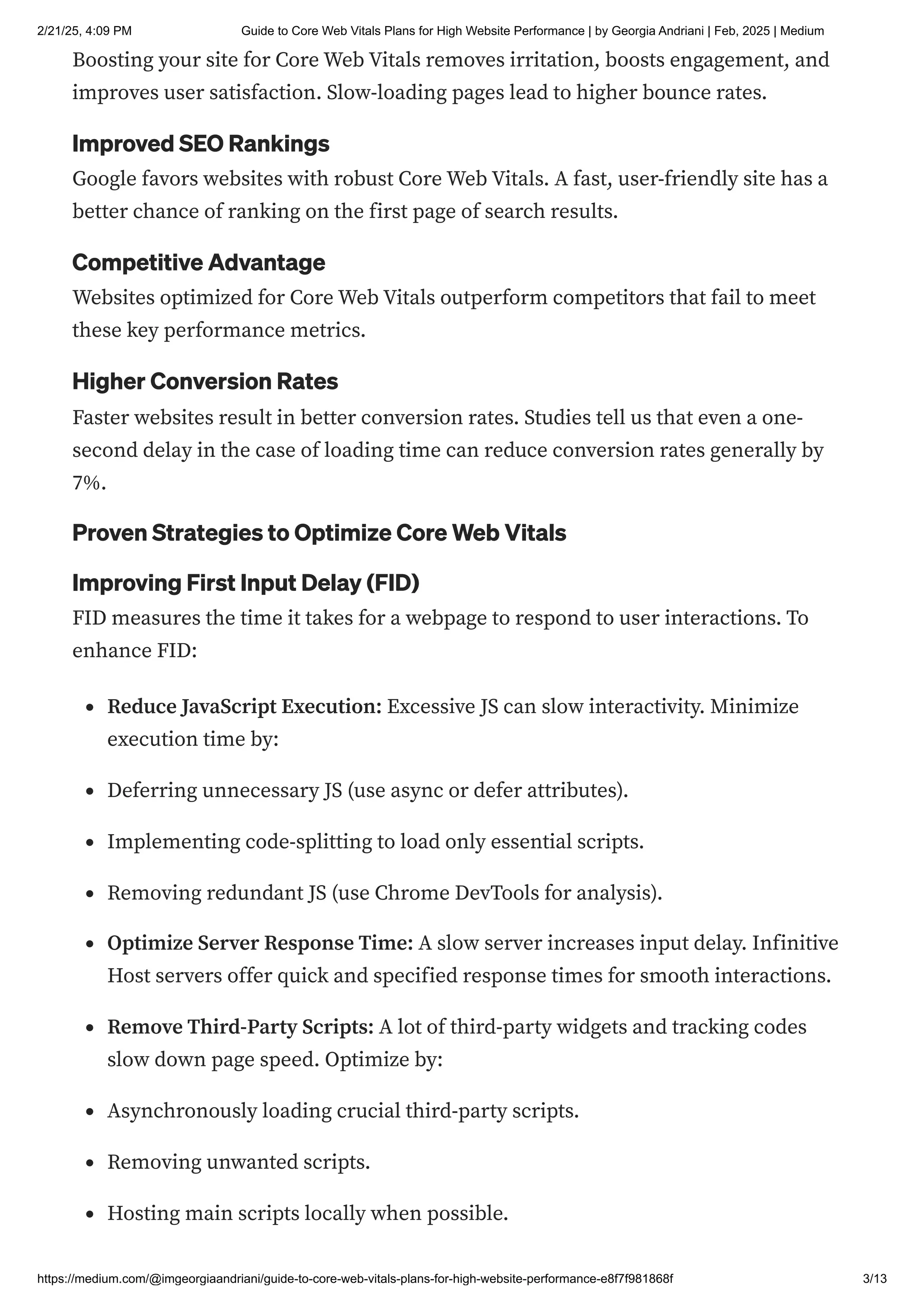 Guide to Core Web Vitals Plans for High Website Performance | PDF