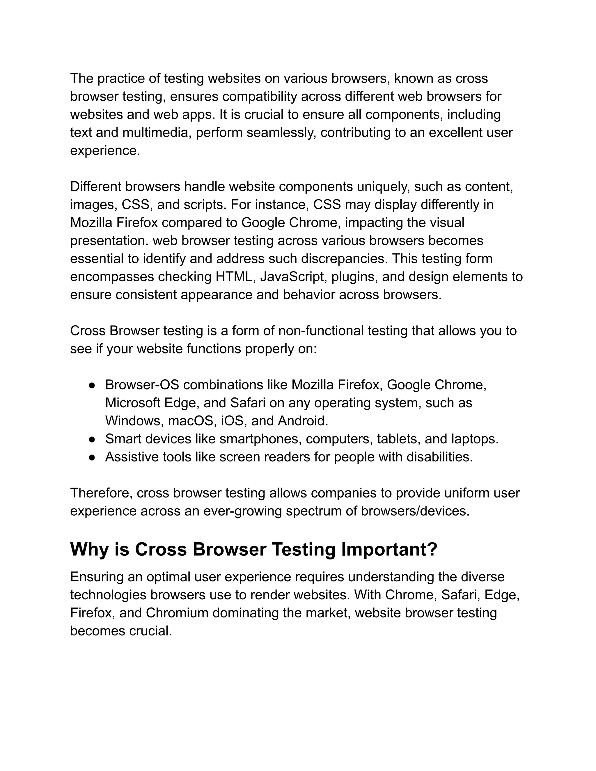 Guide To Cross Browser Testing Definition Process Challenges And Toolspdf Free Download
