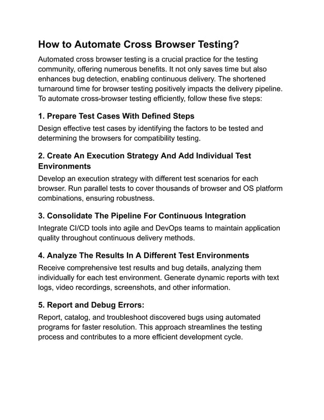 Guide To Cross Browser Testing Definition Process Challenges And Toolspdf Free Download