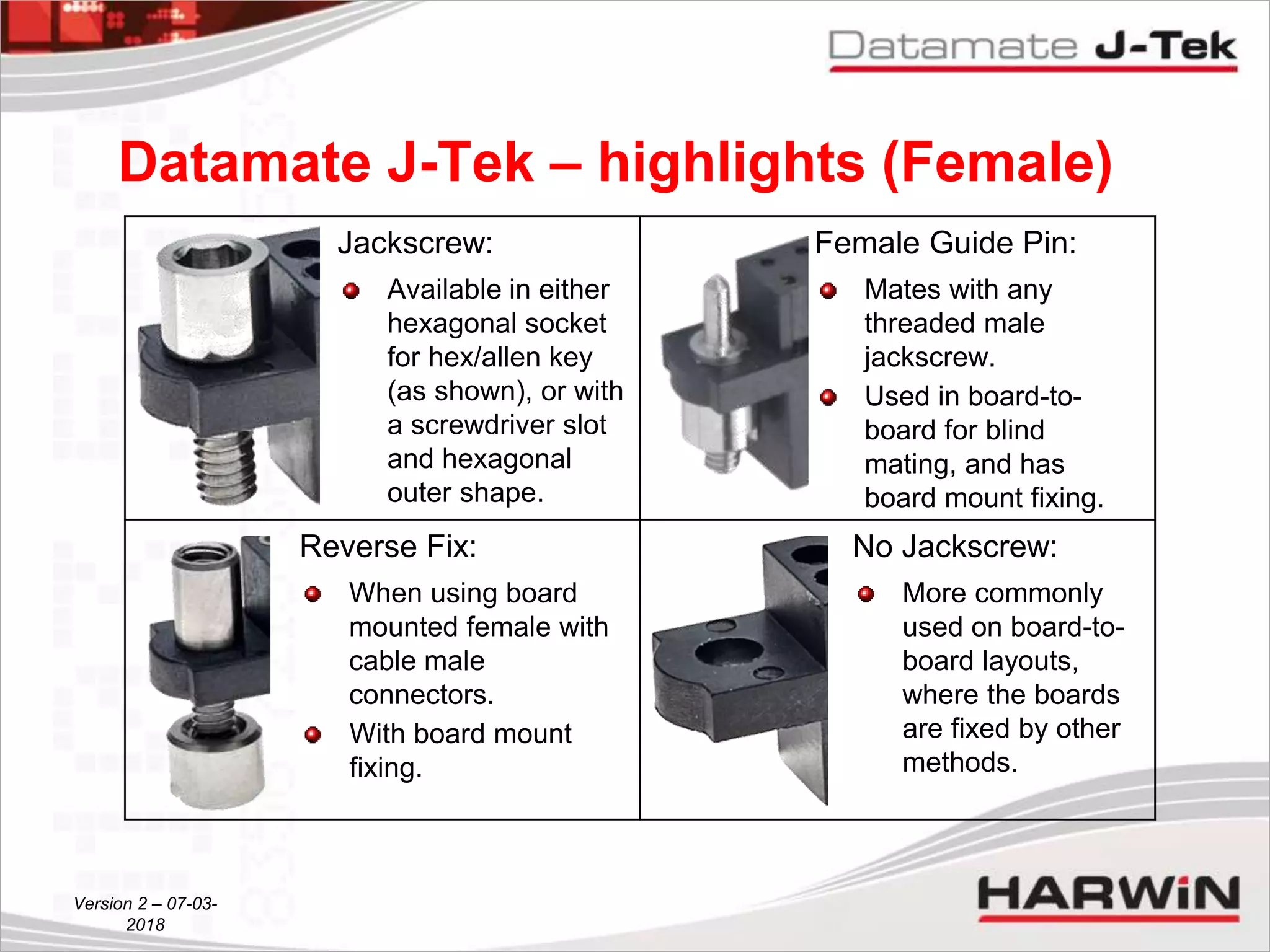 Guide to datamate latches and jackscrews PTM | PPTX
