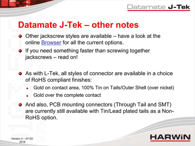 Guide to datamate latches and jackscrews PTM | PPT