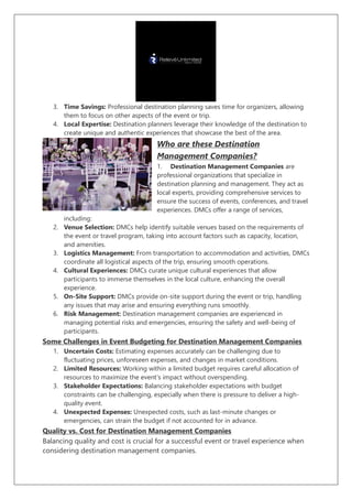 Guide to Destination Planning Challenges and Solutions | PDF | Business ...