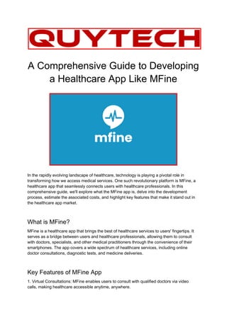 Guide to Developing Healthcare App Like MFine | PDF