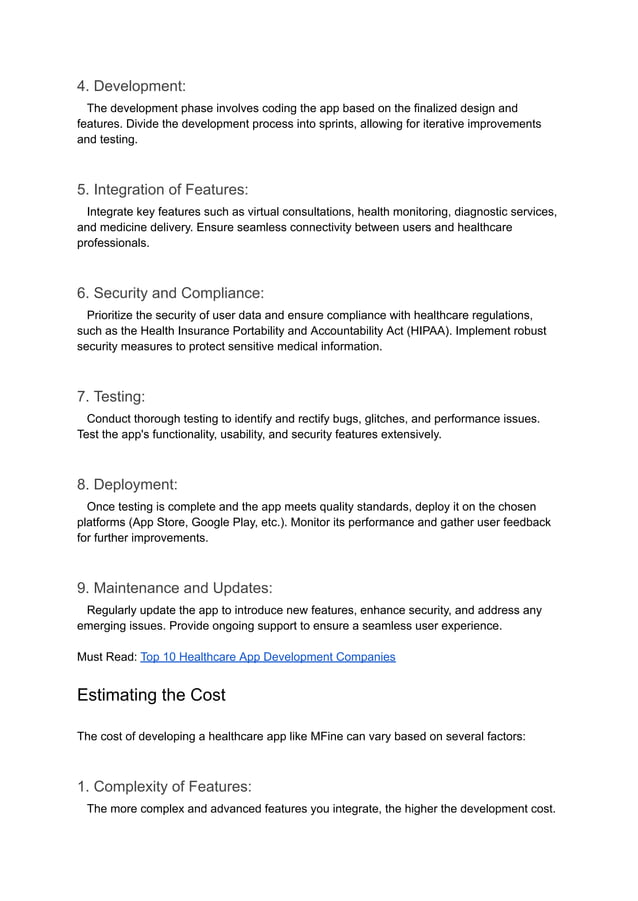 Guide to Developing Healthcare App Like MFine | PDF