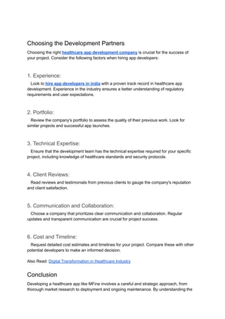 Guide to Developing Healthcare App Like MFine | PDF