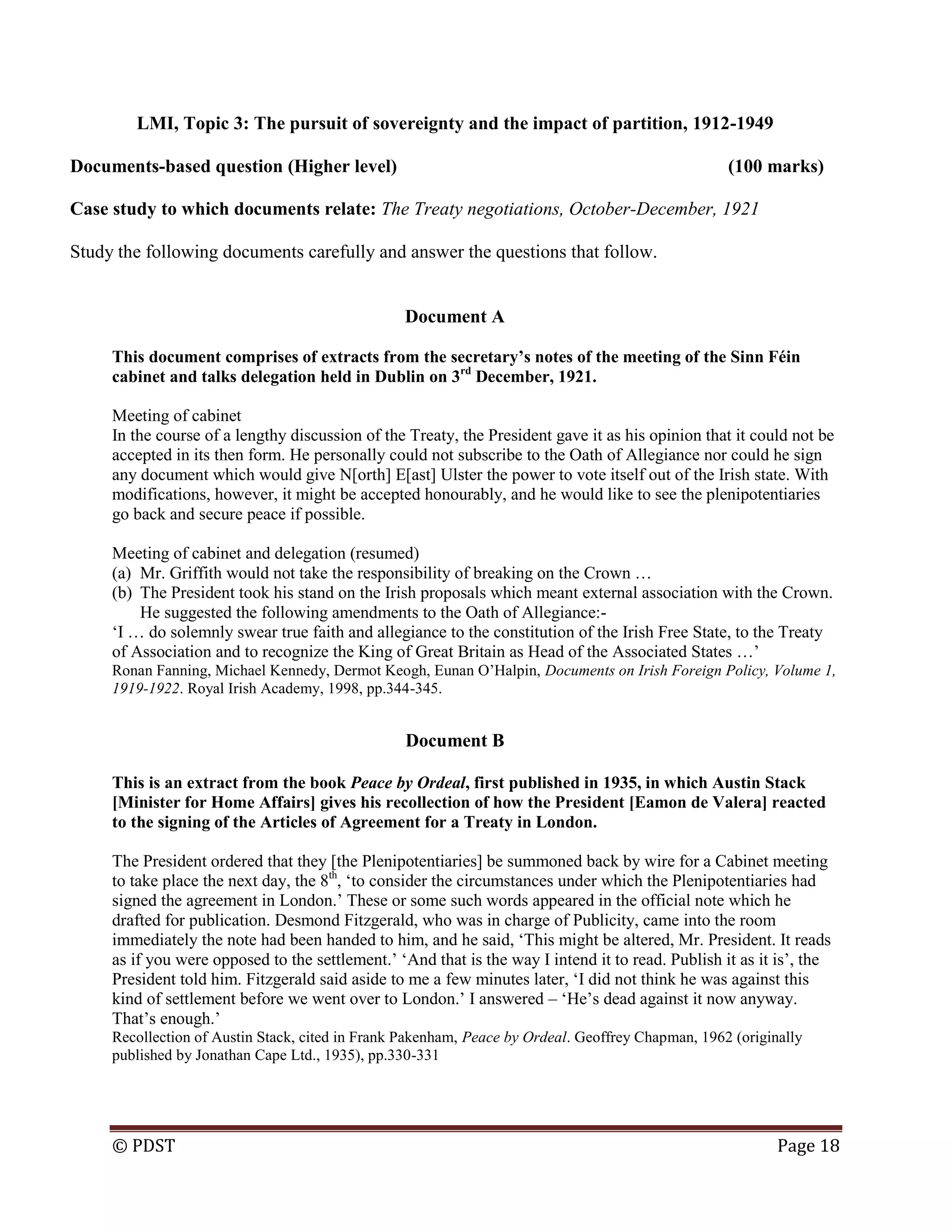 Guide to documents based question | PDF