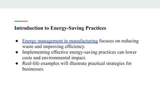 Guide to Energy-Saving Practices in Manufacturing | PDF