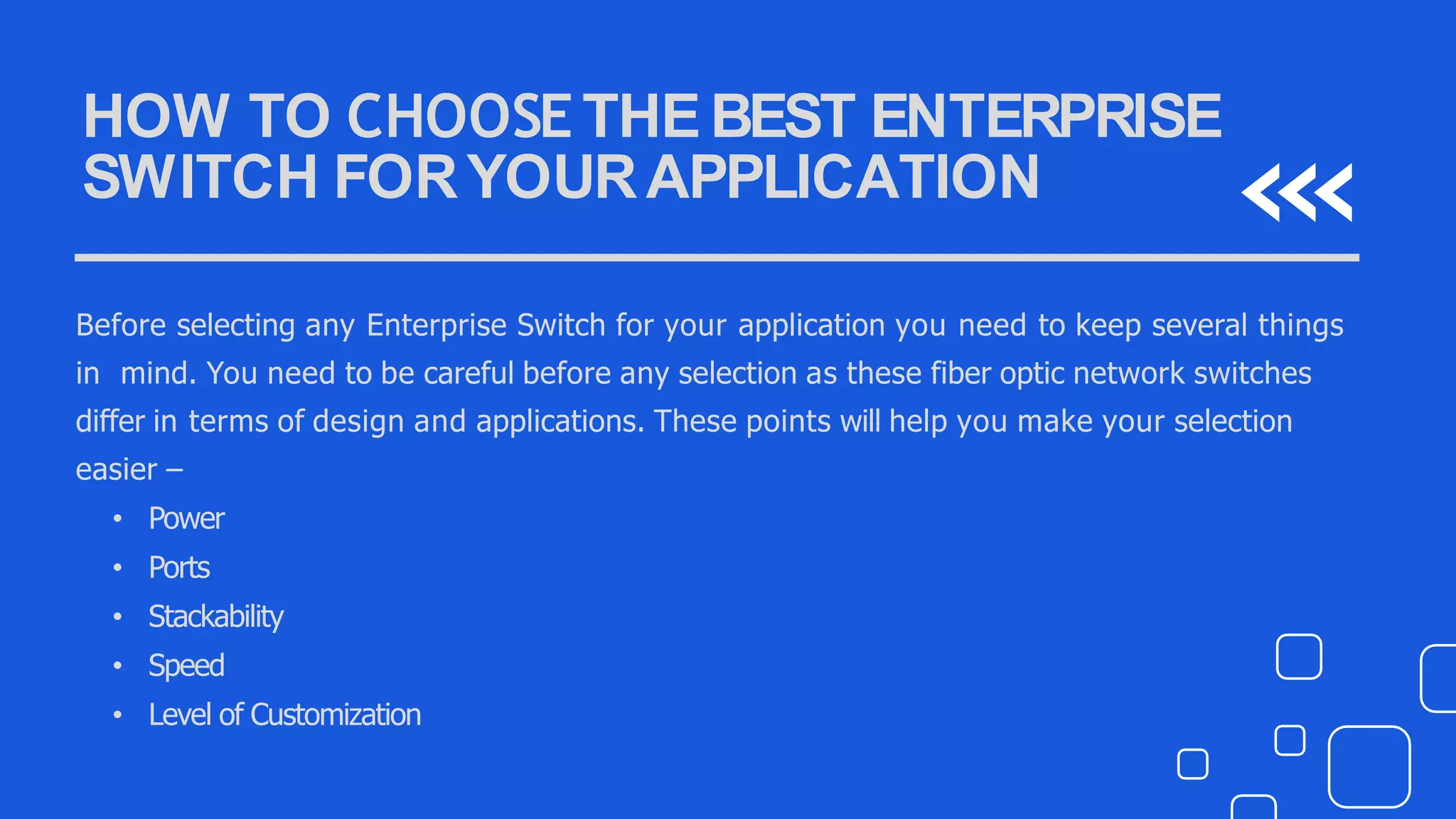 Guide to Enterprise Switches and Their Selection | PPTX