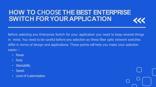 Guide to Enterprise Switches and Their Selection | PPTX