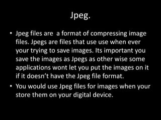 Guide to exporting and storing digital photographs. | PPT