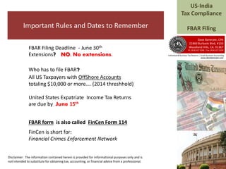 Guide to FBAR - January 2016 | PPT