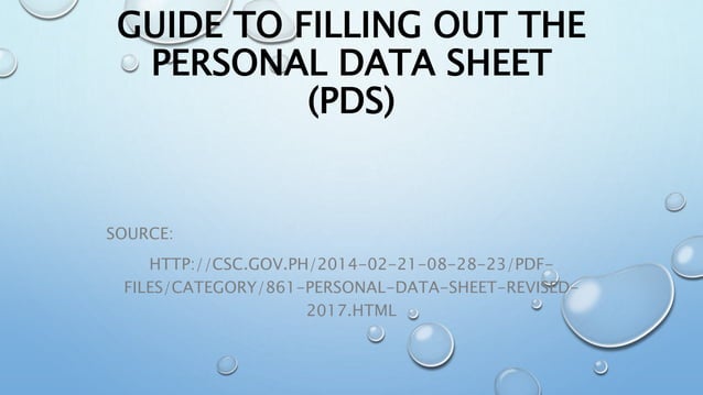 Guide to filling PDS (Revised 2017) | PPTX