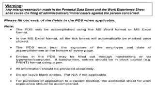 Guide to filling PDS (Revised 2017) | PPTX