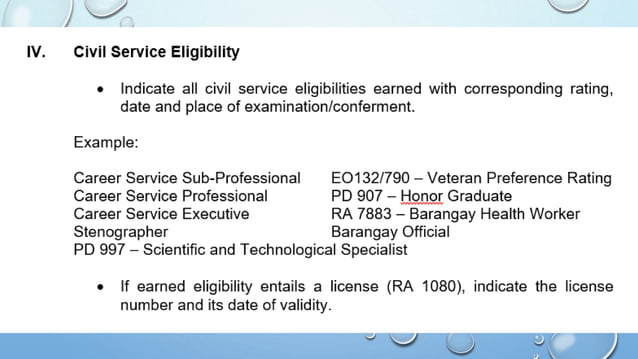 Guide to filling PDS (Revised 2017)