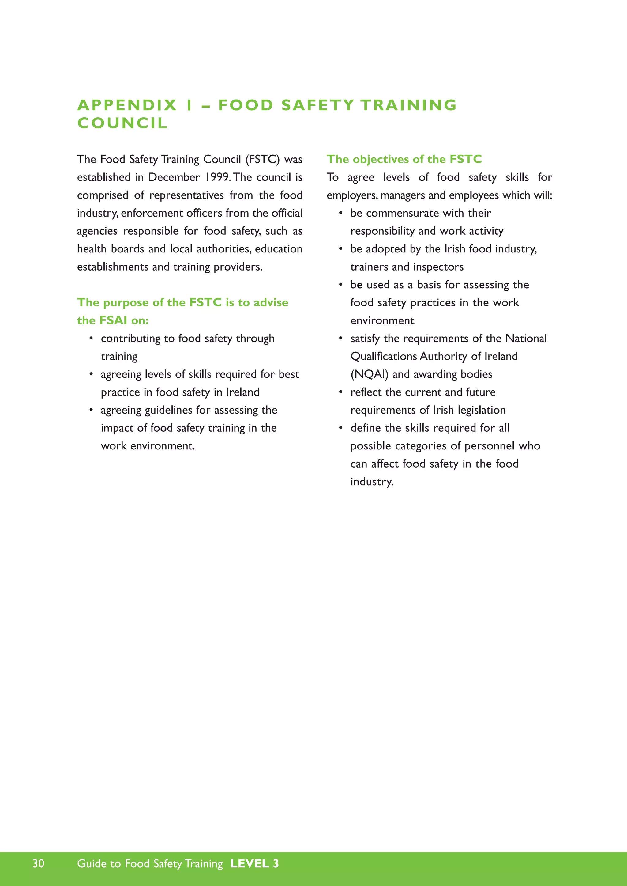 Guide to food_safety_training_l3 | PDF