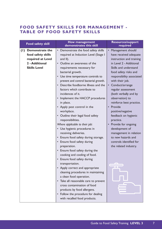 Guide to food_safety_training_l3 | PDF