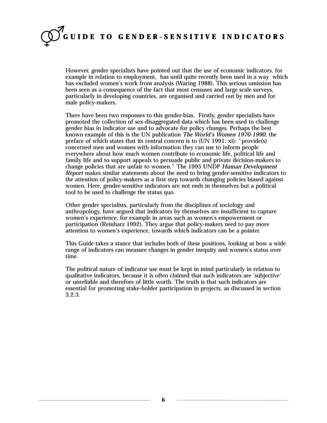 Guide to Gender-Sensitive Indicators | PDF