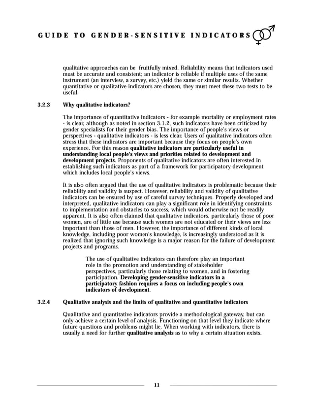 Guide to Gender-Sensitive Indicators | PDF