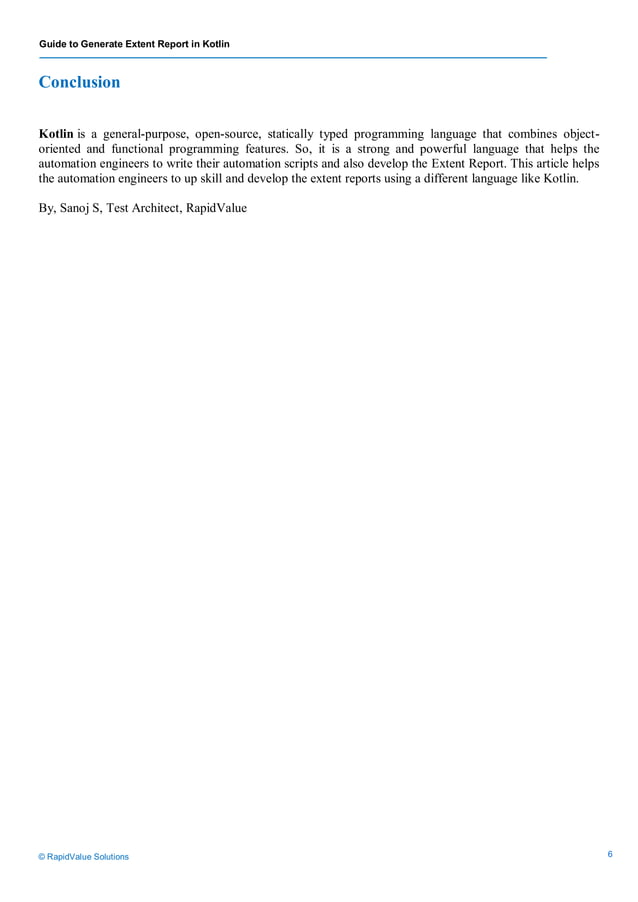 Guide to Generate Extent Report in Kotlin | PDF