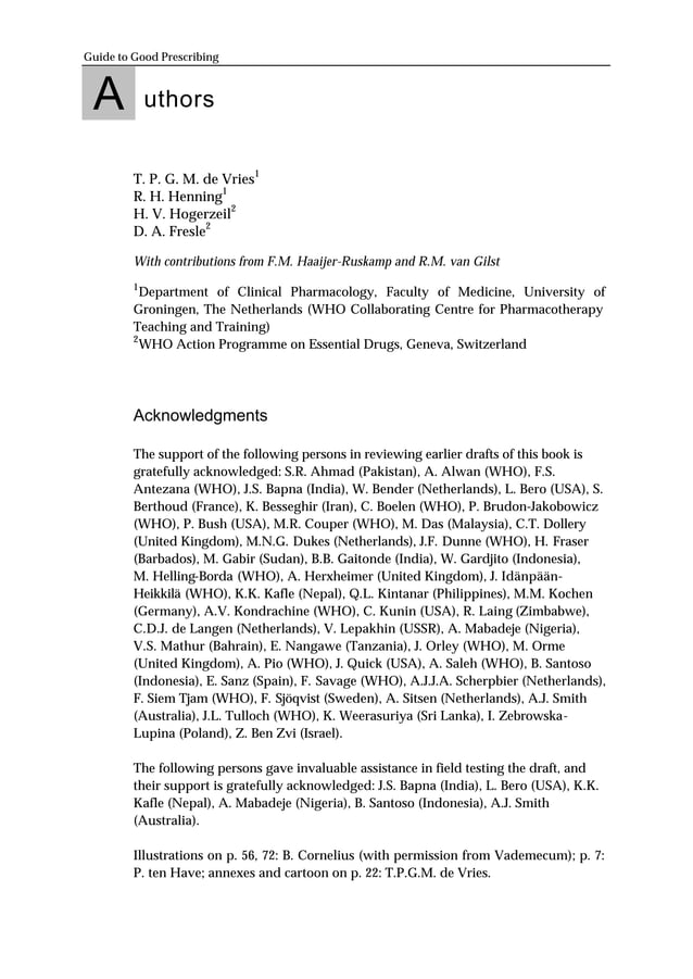 Guide to good prescribing (WHO) | PDF