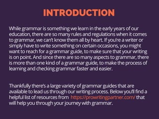 Guide to grammar and writing | PPT