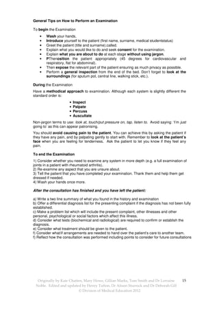 Guide to history taking & examination | PDF