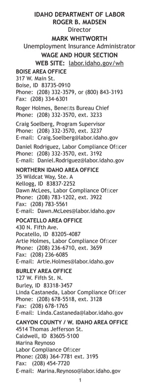 Guide to idaho labor laws | PDF