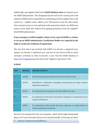 Guide to implement AS9100 Rev C | PDF