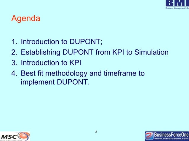 Guide to implement dupont in bfo v2 | PPT