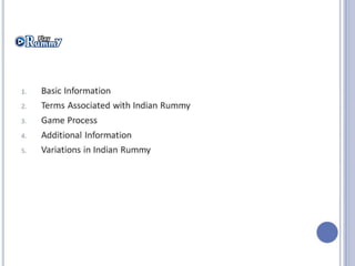 Guide to Indian Rummy | PPTX | Board Games and Puzzles | Games and Puzzles