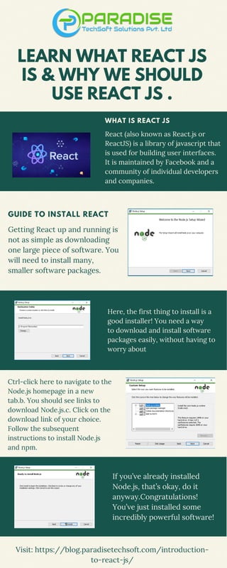 learn what React JS is & why we should use React JS . | PDF