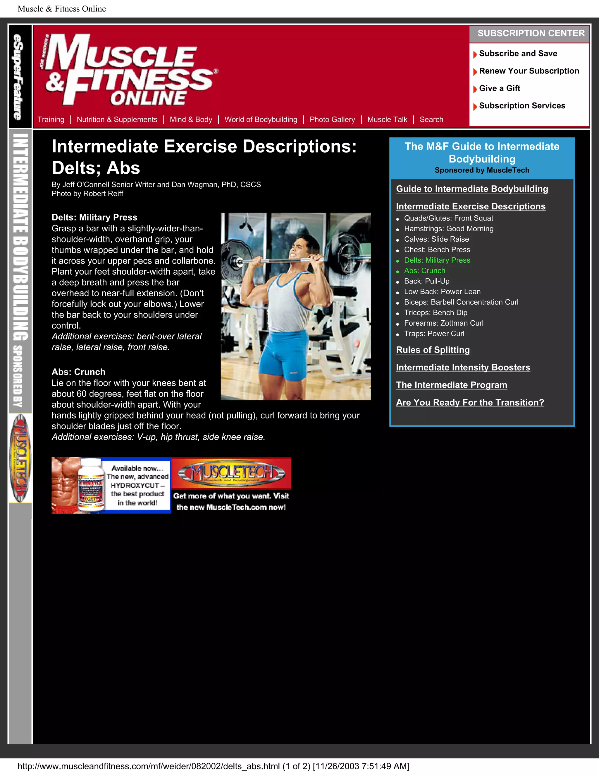 Guide to intermidiate bodybuilding | PDF