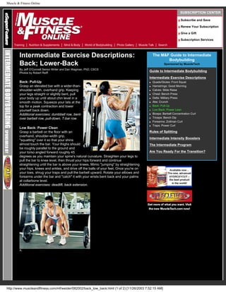 Guide to intermidiate bodybuilding | PDF