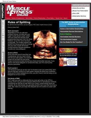 Guide to intermidiate bodybuilding | PDF