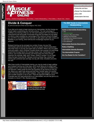 Guide to intermidiate bodybuilding | PDF
