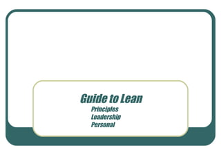 Guide To Lean | PPT