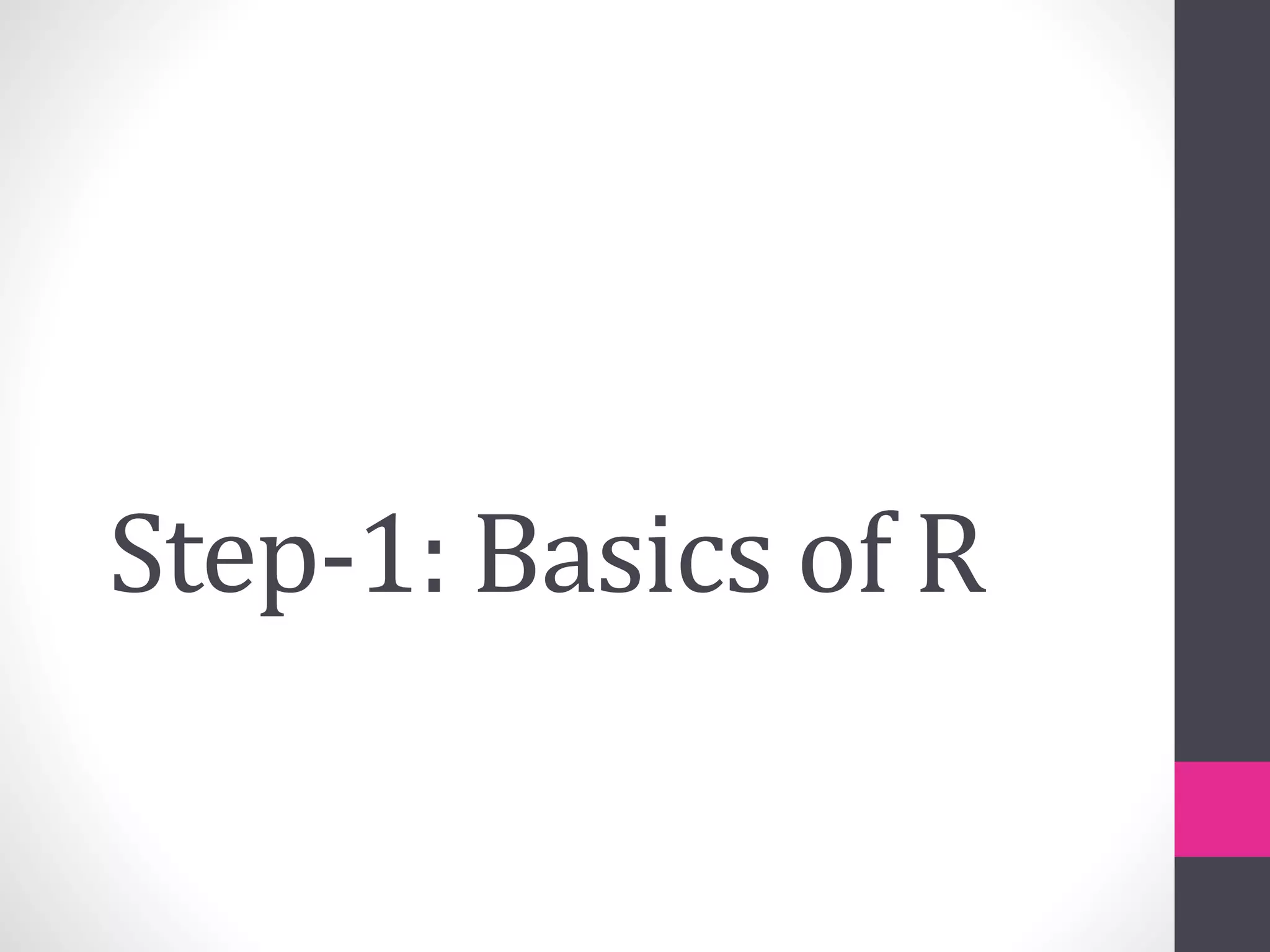 Step By Step Guide to Learn R | PPTX