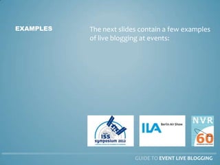 Guide to Event Live Blogging | PPTX