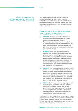 Guide to major gift fundraising prospect 23 | PDF