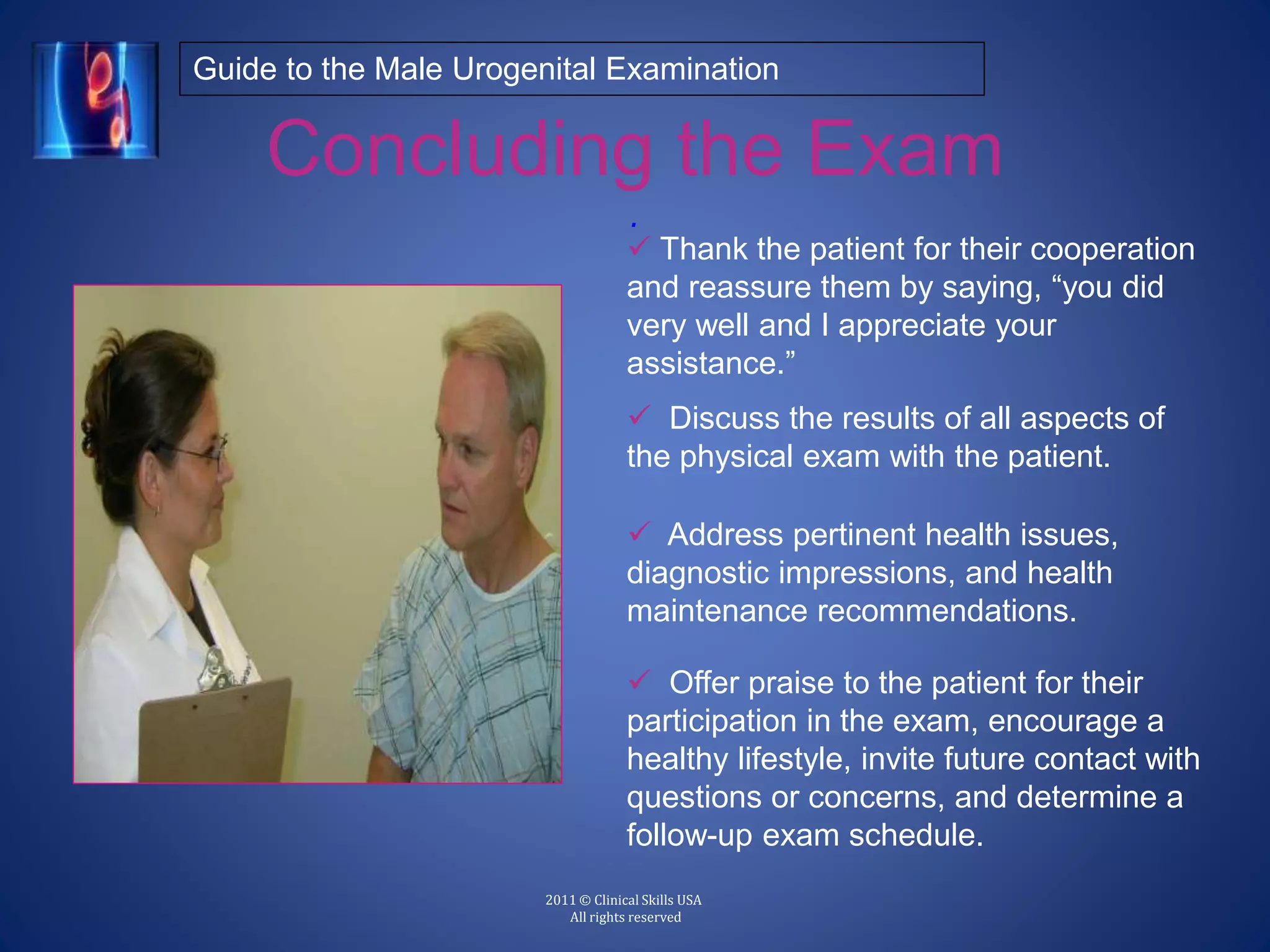 A Guide to the Clinical Male Urogenital Examination | PPTX