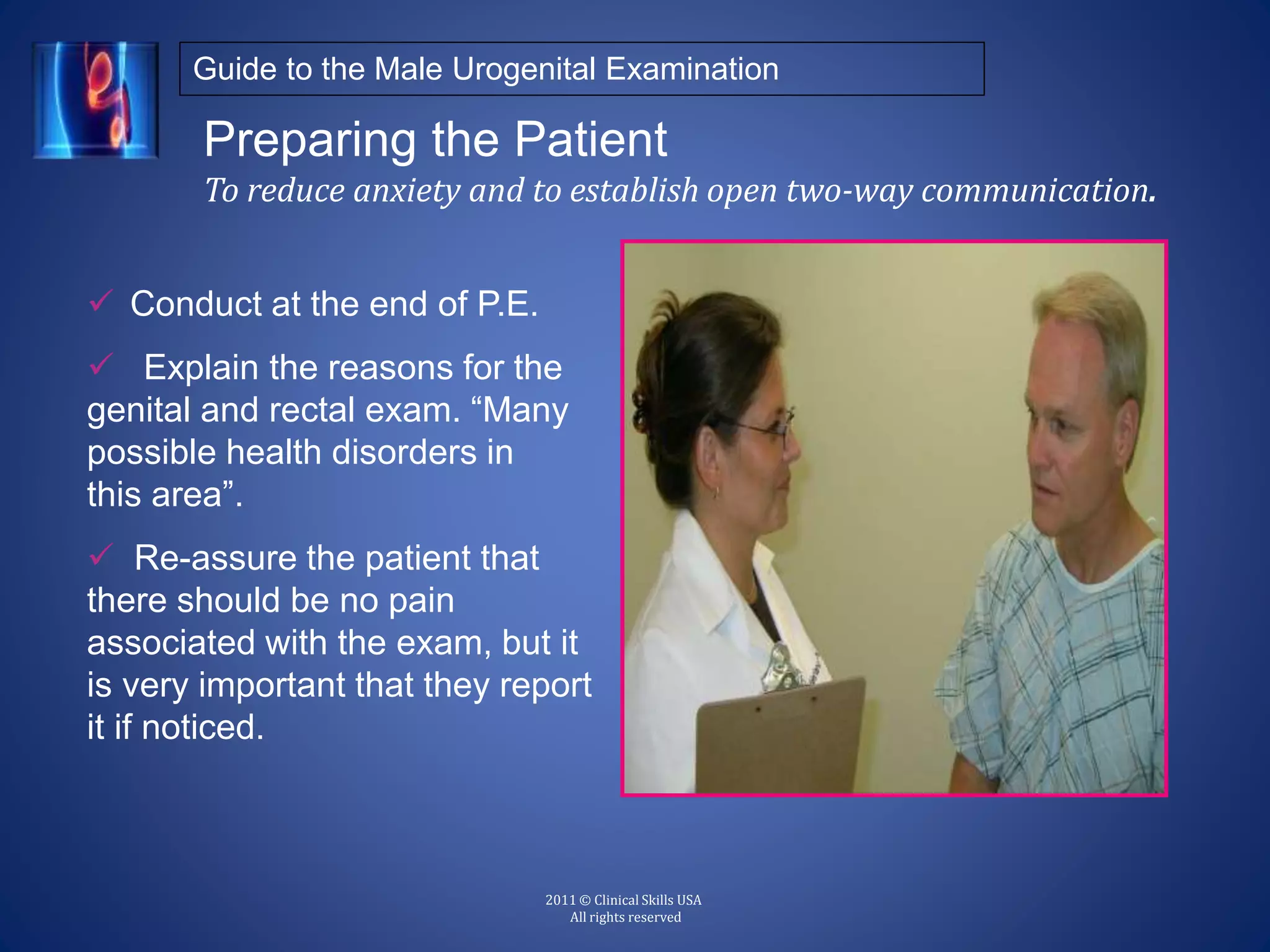 A Guide to the Clinical Male Urogenital Examination | PPTX