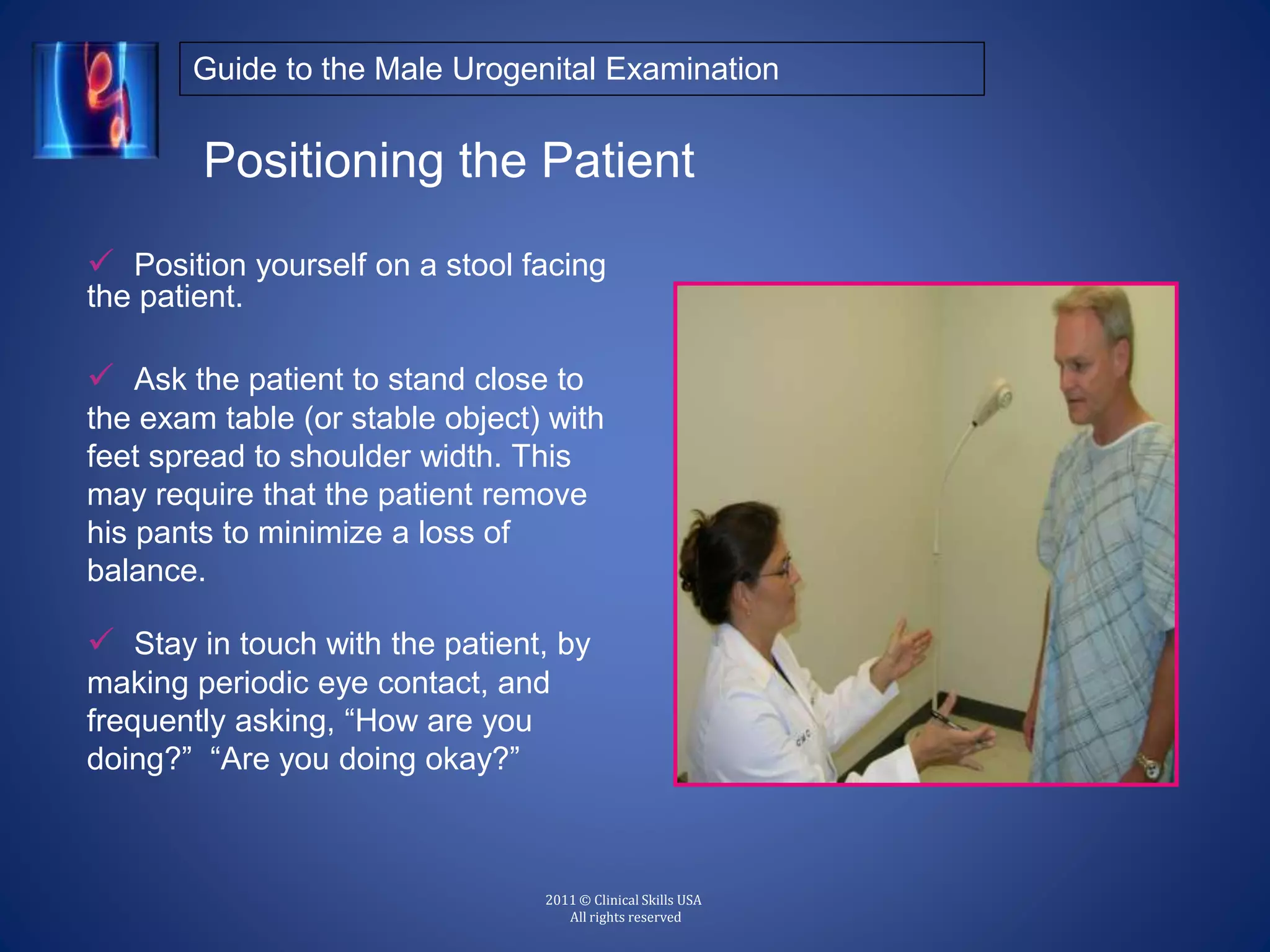 A Guide to the Clinical Male Urogenital Examination | PPTX