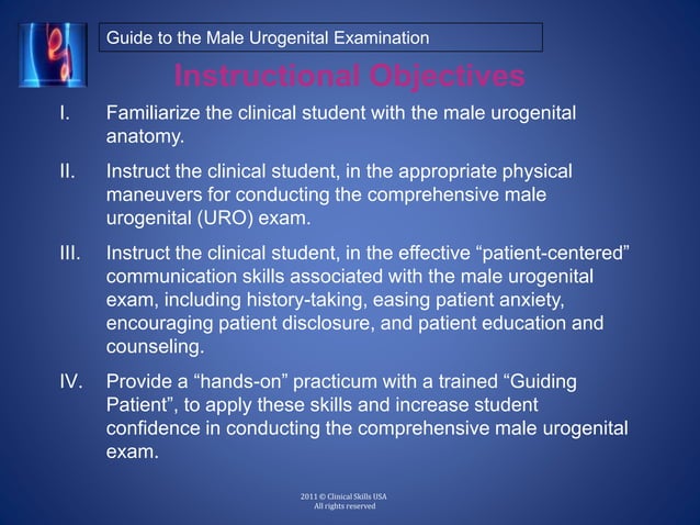A Guide to the Clinical Male Urogenital Examination | PPTX | Sexual ...