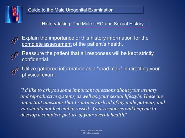 A Guide to the Clinical Male Urogenital Examination | PPTX | Sexual ...
